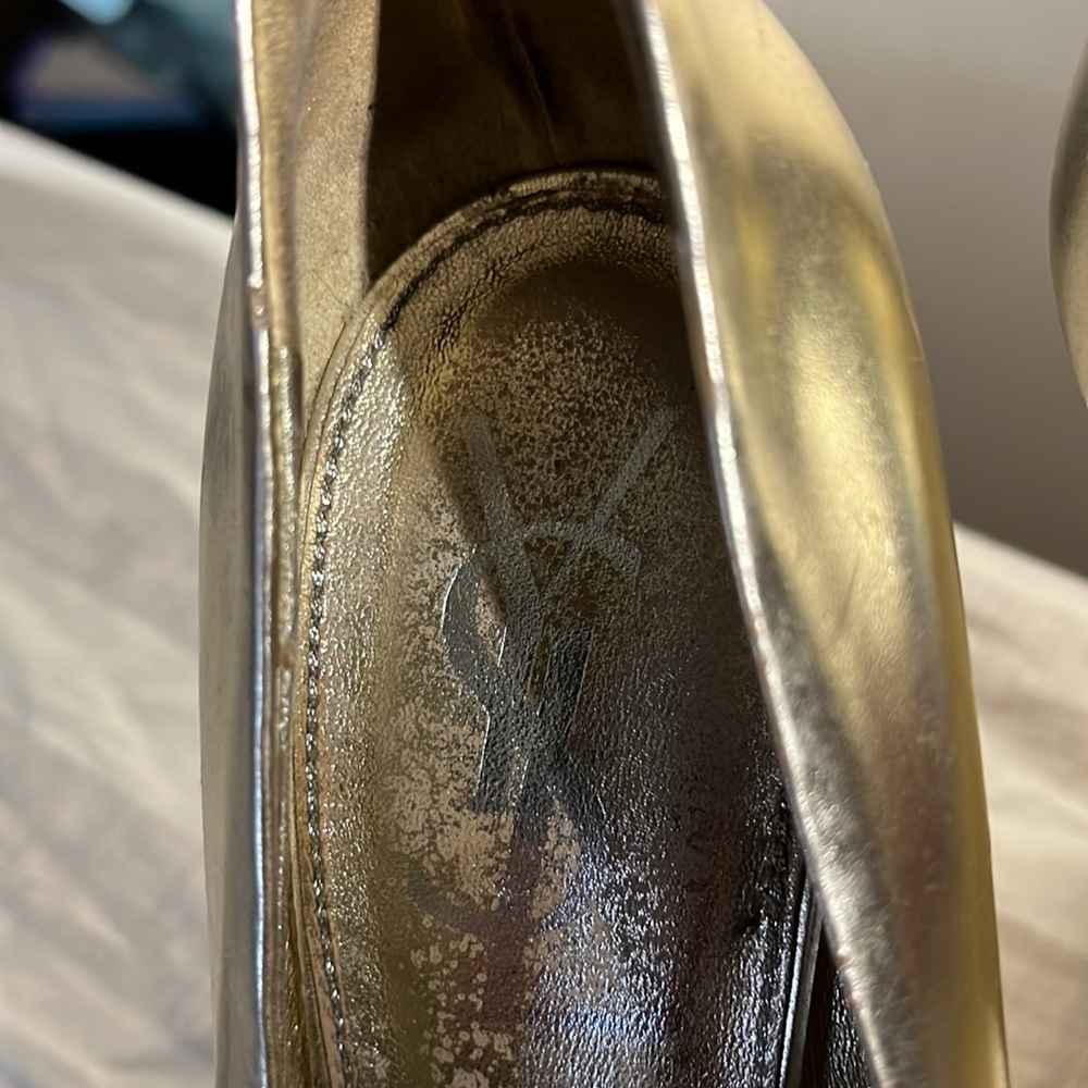 Glorious, Authentic Vintage Ysl Metallic Gold Criss C… - Gem